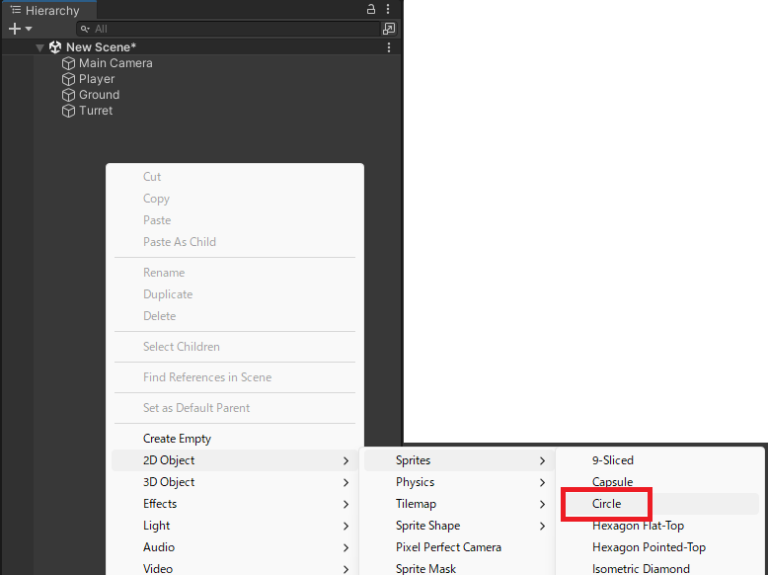 Unity|プレイヤーに向かって自動で弾を発射(自動砲台) | NO システム, NO ライフ
